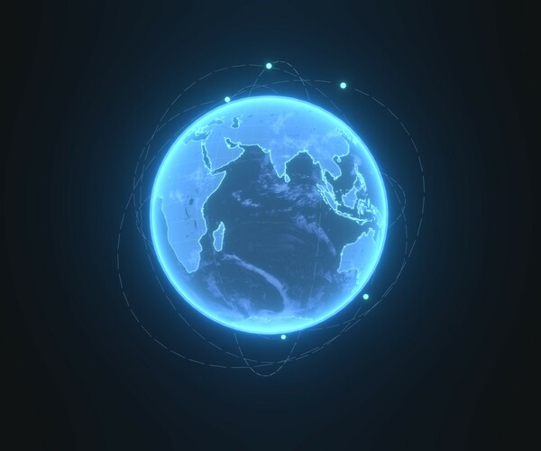ArtStation - Animated Hologram Planet Earth Sci-Fi 3D Model | Game Assets