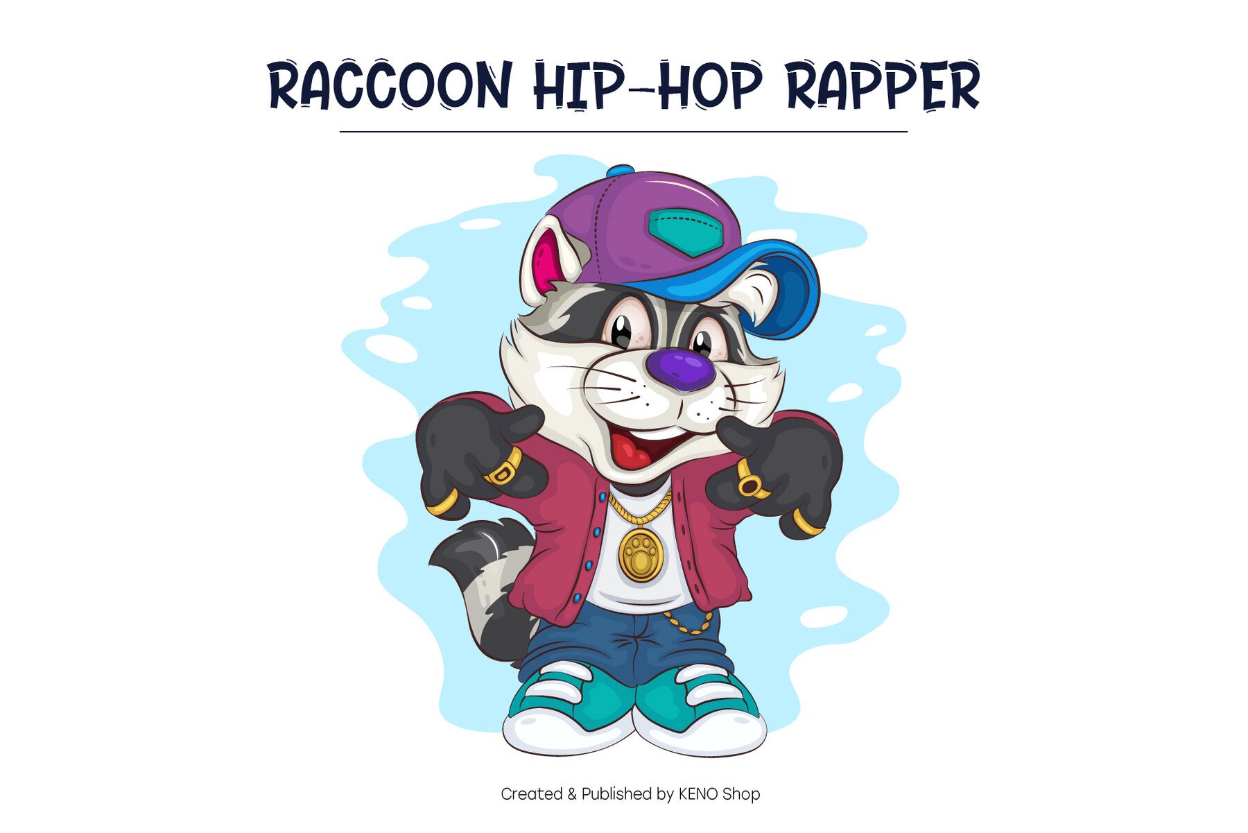 ArtStation - Cartoon Raccoon Hip-hop Rapper. T-Shirt, PNG, SVG. | Artworks