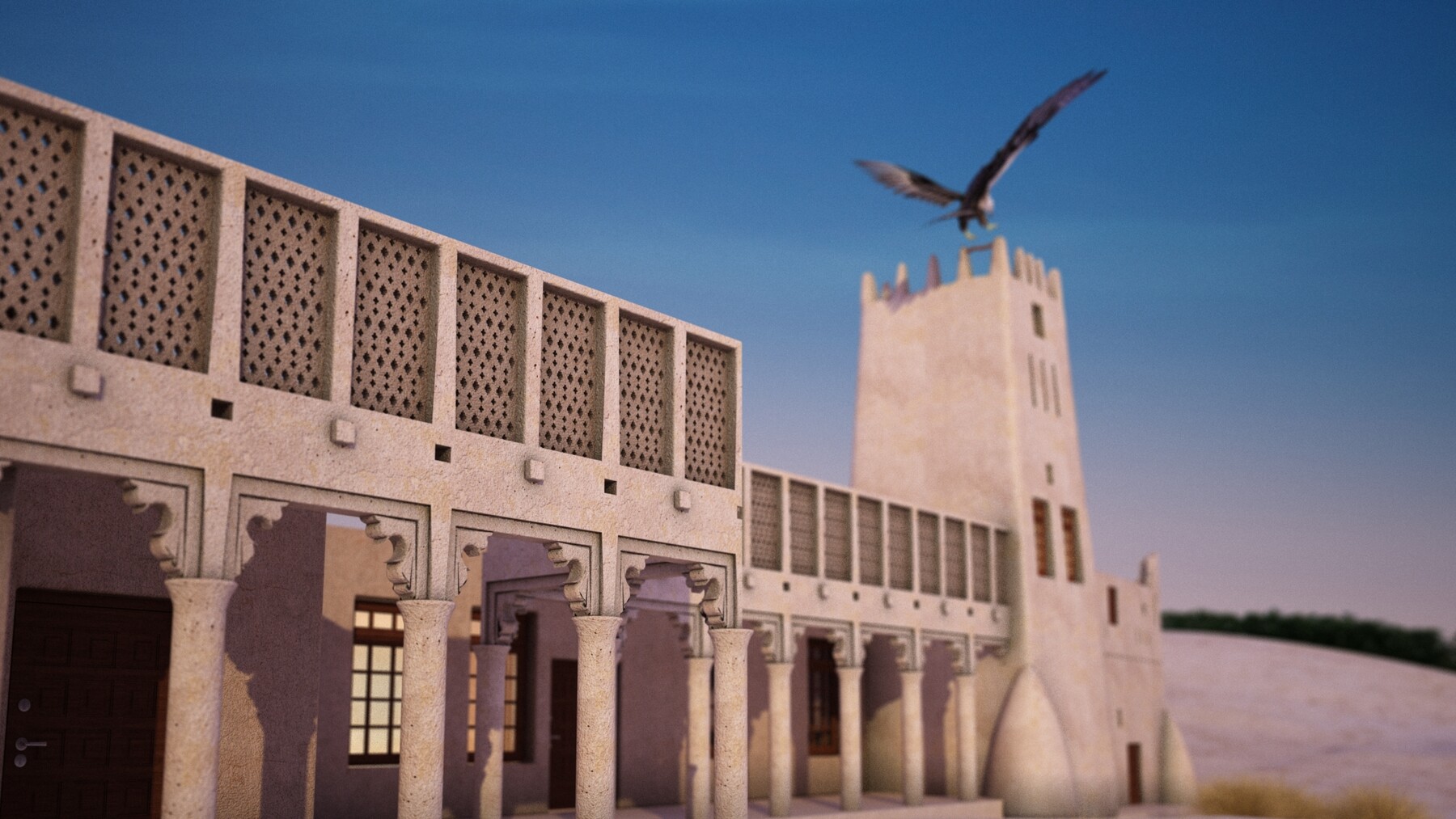 ArtStation - Falcon animated flying in desert Traditional old heritage ...