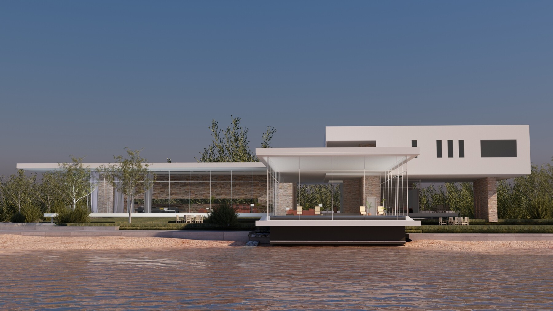 ArtStation - Beach villa with interior Revit And max | Resources