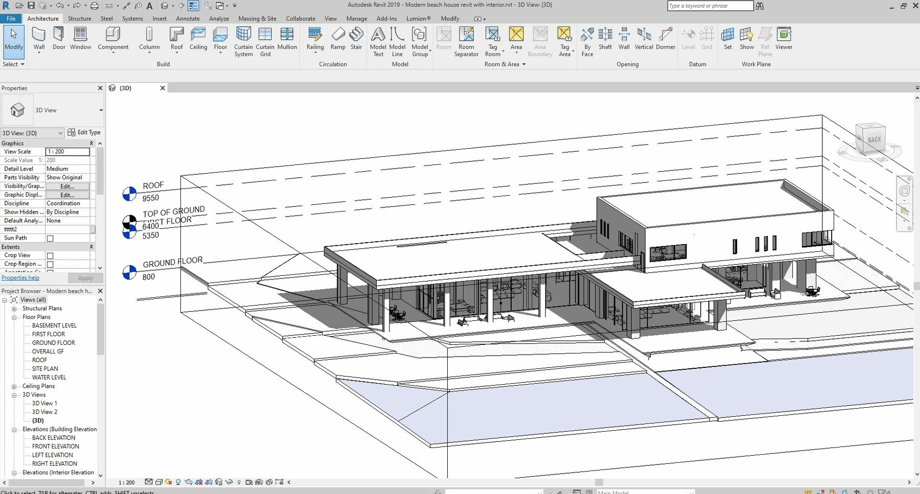 ArtStation - Beach villa with interior Revit And max | Resources