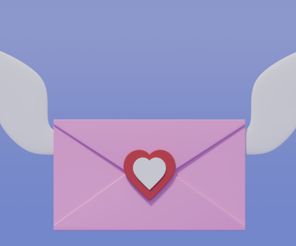 ArtStation - Cartoon Flying Envelope With Wings 3D model | Resources