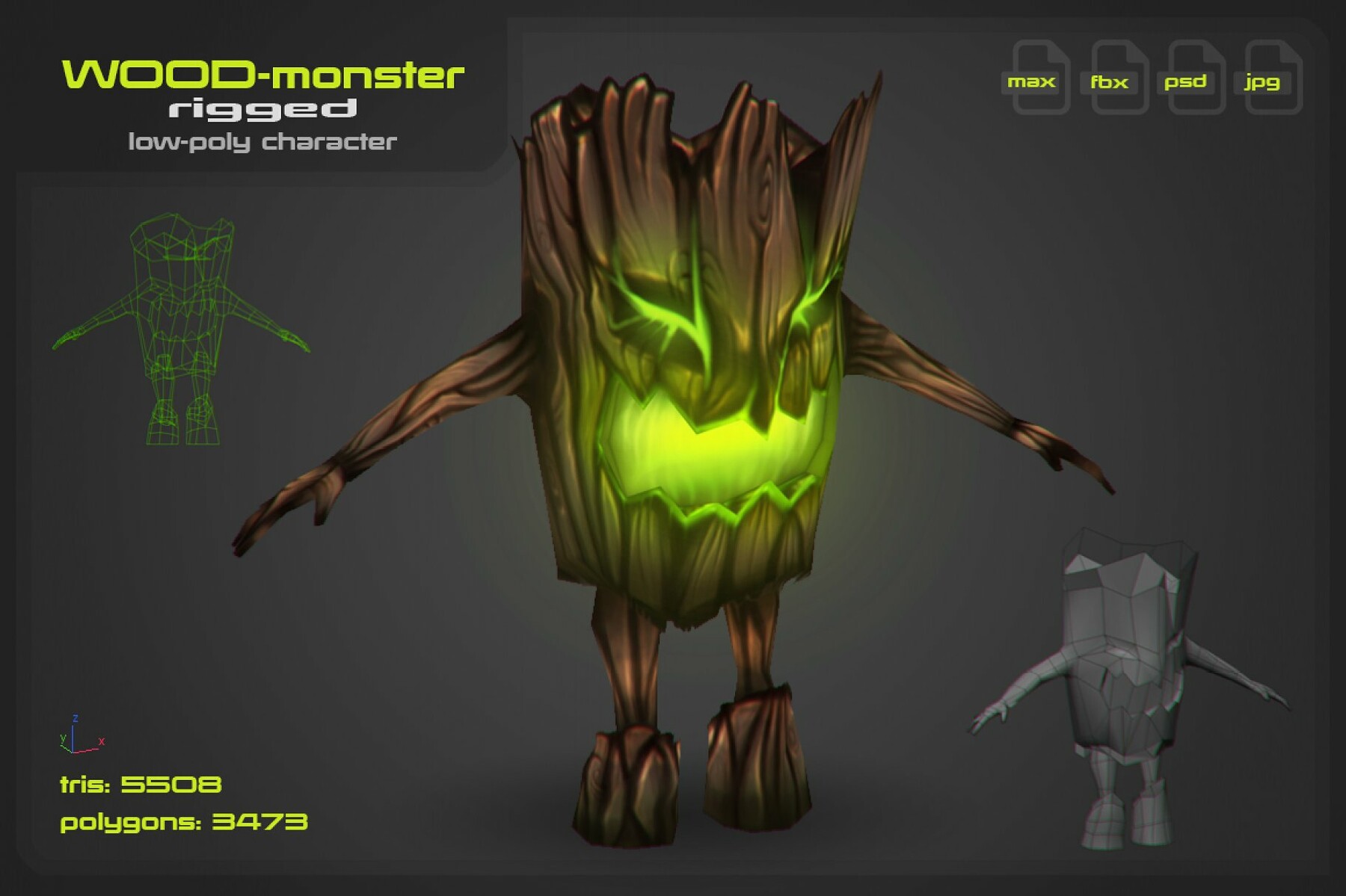 ArtStation - Wood Monster [rigged] | Game Assets