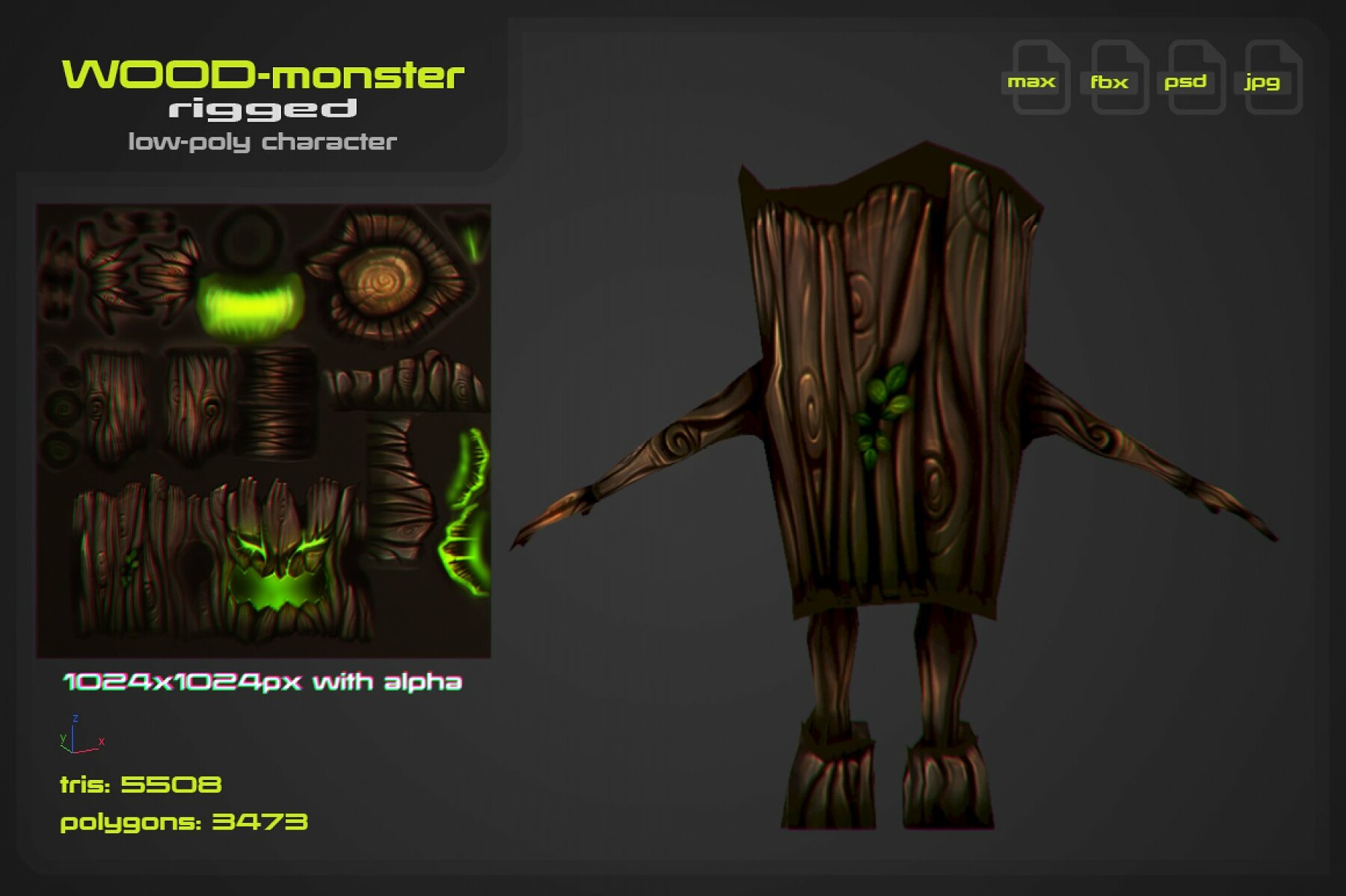 ArtStation - Wood Monster [rigged] | Game Assets