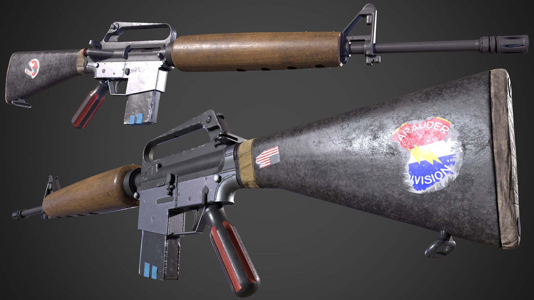 ArtStation - Rust-Inspired M16A1 | Game Assets