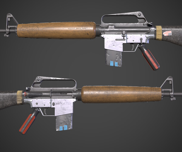 ArtStation - Rust-Inspired M16A1 | Game Assets