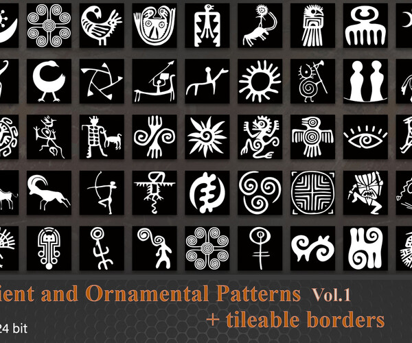 ArtStation - 550 Ancient and ornamental Alpha patterns vol.1 ( 50 free ...