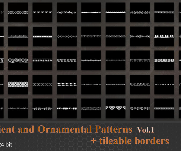 ArtStation - 550 Ancient and ornamental Alpha patterns vol.1 ( 50 free ...