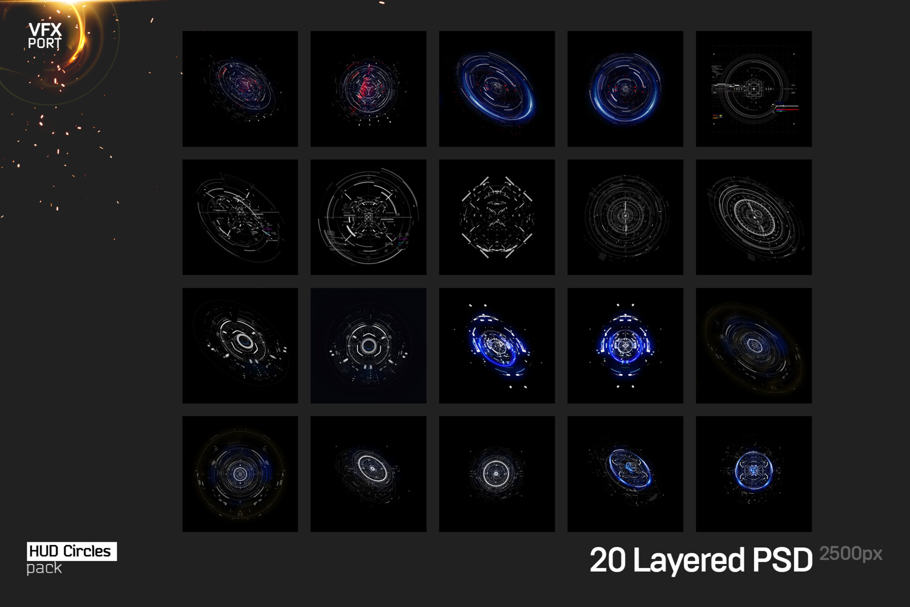 ArtStation - 20 HUD Circle Pack | Game Assets