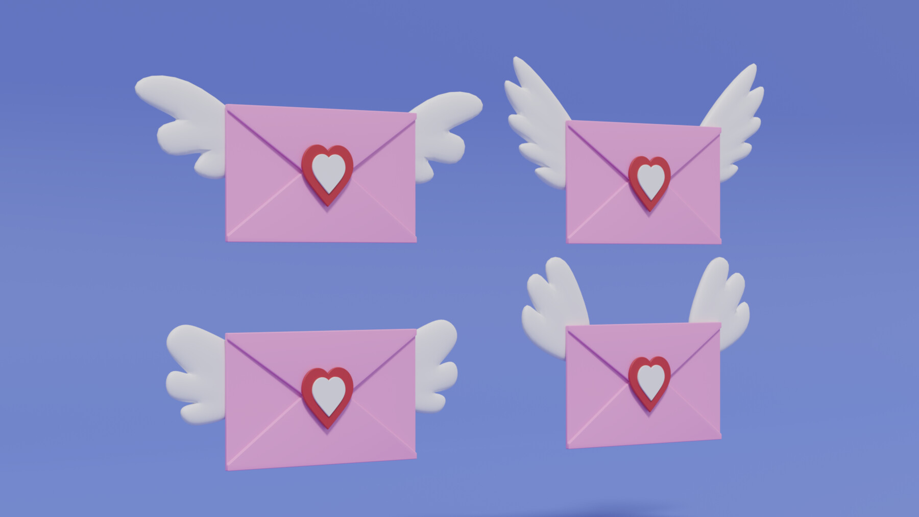 ArtStation - Cartoon Flying Envelope With Wings Collection | Resources