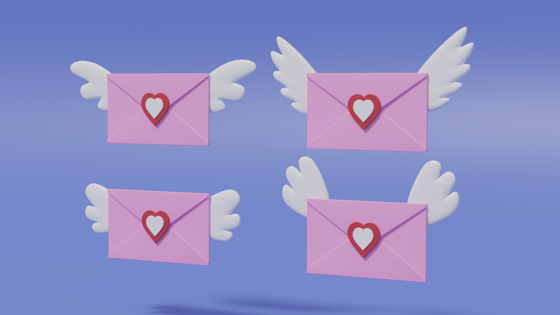 ArtStation - Cartoon Flying Envelope With Wings Collection | Resources