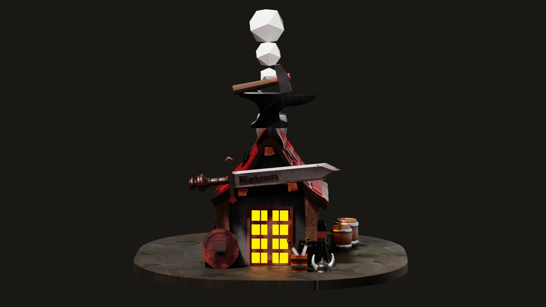 ArtStation - Medieval blacksmith shop done in blender | Game Assets