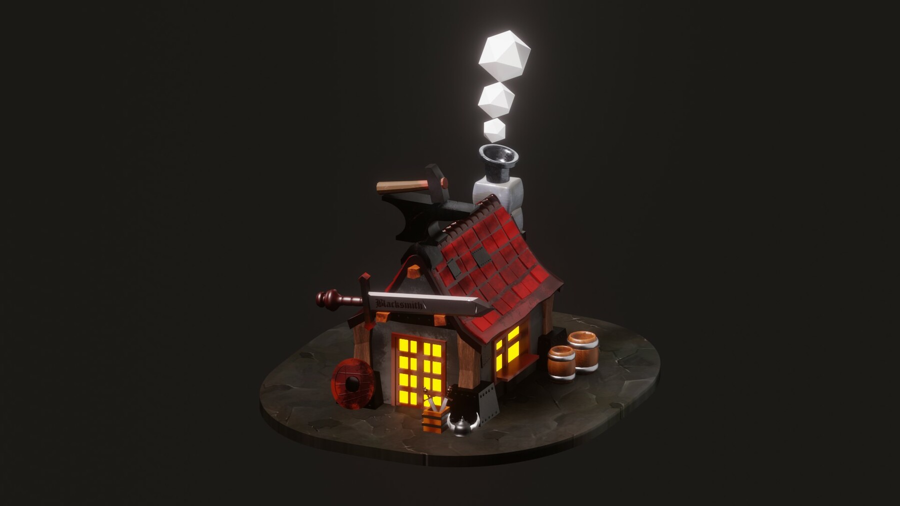 ArtStation - Medieval blacksmith shop done in blender | Game Assets