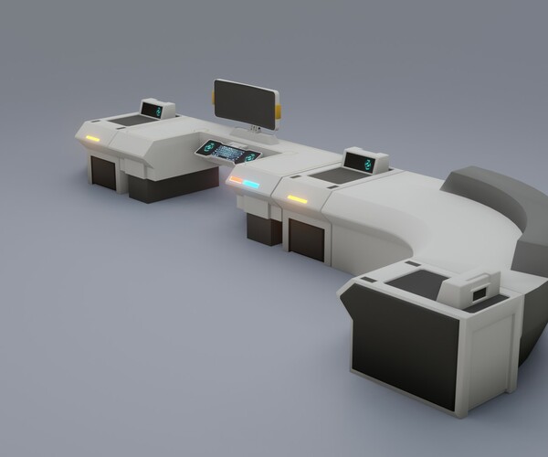 ArtStation - Sci-Fi Workspace - Low poly - PBR - Game ready | Game Assets