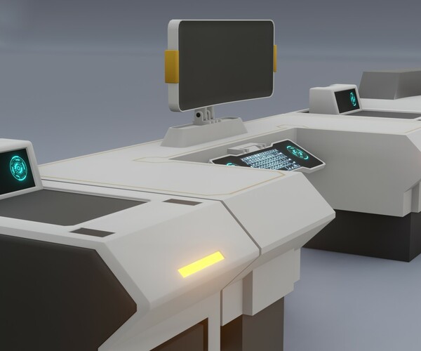 ArtStation - Sci-Fi Workspace - Low poly - PBR - Game ready | Game Assets