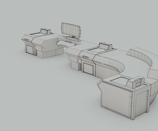 ArtStation - Sci-Fi Workspace - Low poly - PBR - Game ready | Game Assets