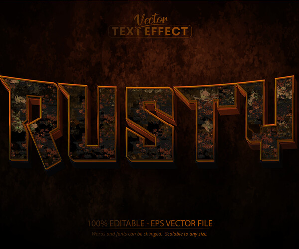 ArtStation - Rusty text effect, editable rust text style | Artworks