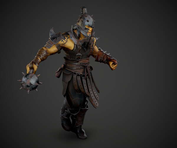 ArtStation - Orc armored with mace | Game Assets