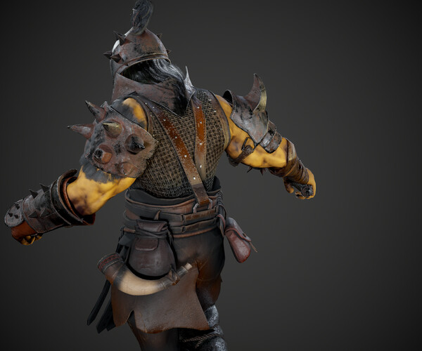 ArtStation - Orc armored with mace | Game Assets