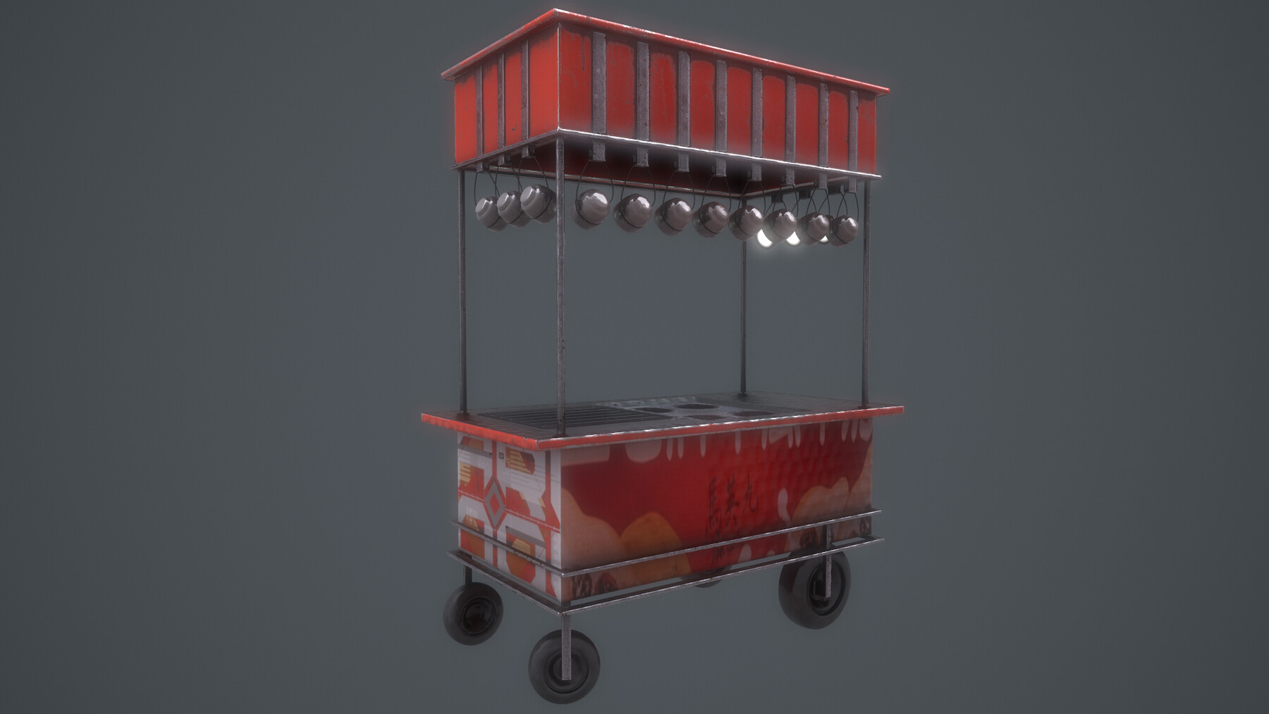 ArtStation - Cyberpuk Red Food stand | Game Assets