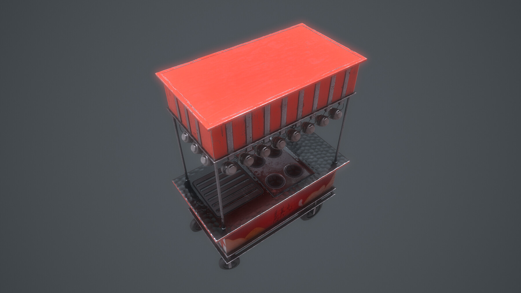 ArtStation - Cyberpuk Red Food stand | Game Assets