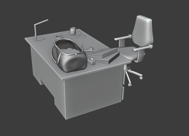 ArtStation - Police Desk Pack | Game Assets