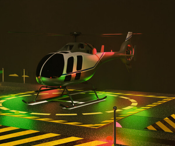 ArtStation - Helipad with Helicopter | Game Assets