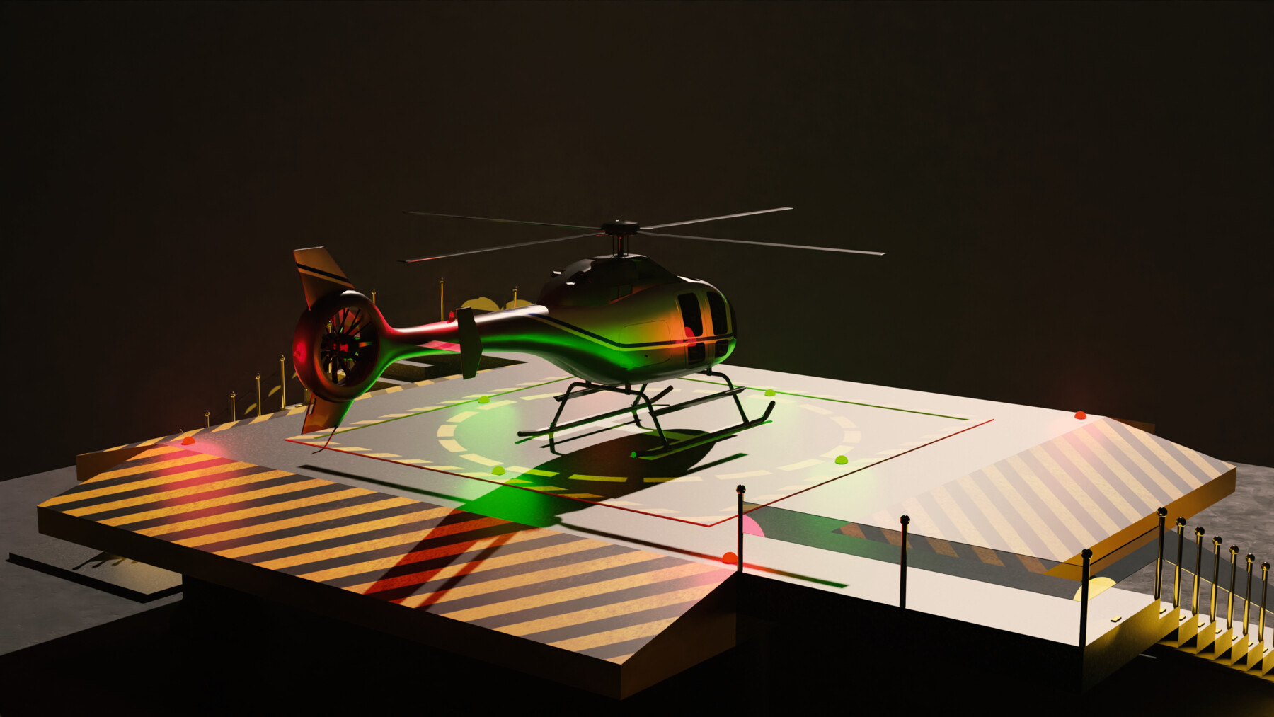 ArtStation - Helipad with Helicopter | Game Assets