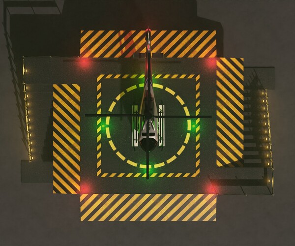 ArtStation - Helipad with Helicopter | Game Assets