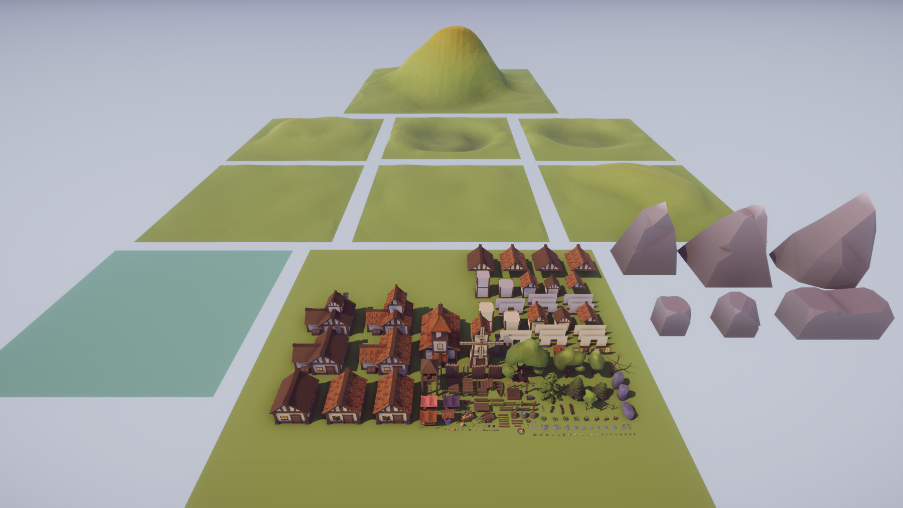 ArtStation - Low Poly Medieval Village - Asset for Unity 3D, Map and Models | Game Assets