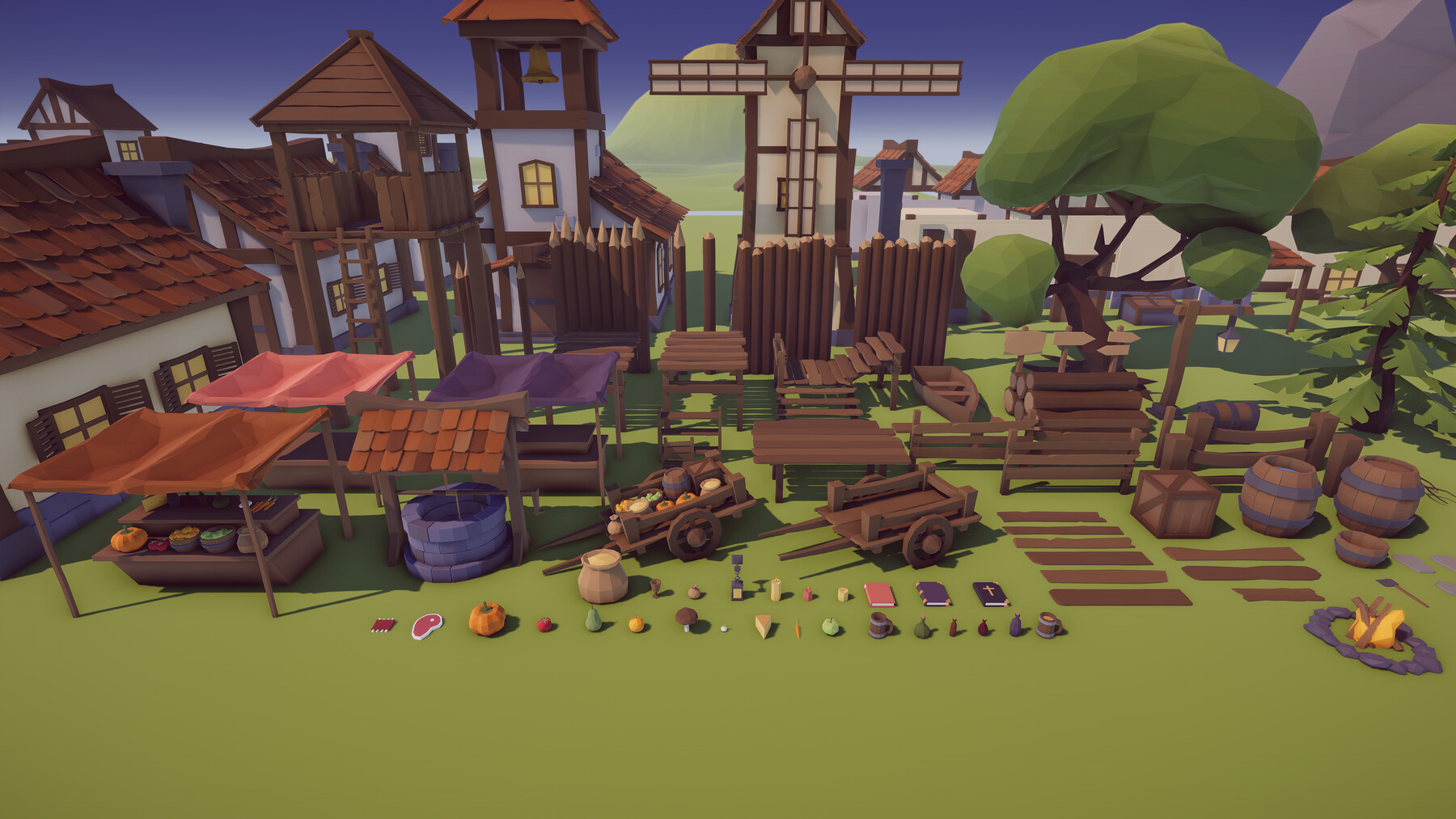ArtStation - Low Poly Medieval Village - Asset for Unity 3D, Map and Models | Game Assets
