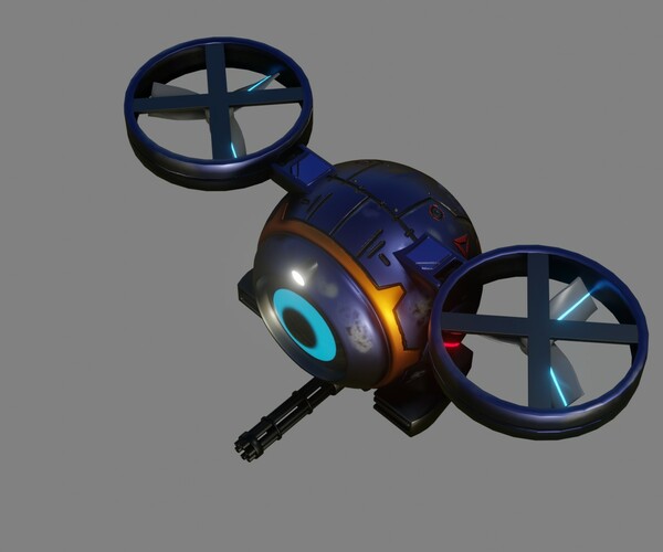 ArtStation - Sci-Fi Drone - Low Poly - Game Ready - PBR | Game Assets