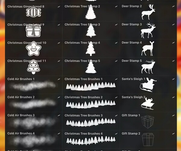 ArtStation - 100+ Christmas Brush Set for Procreate, brushes for ...
