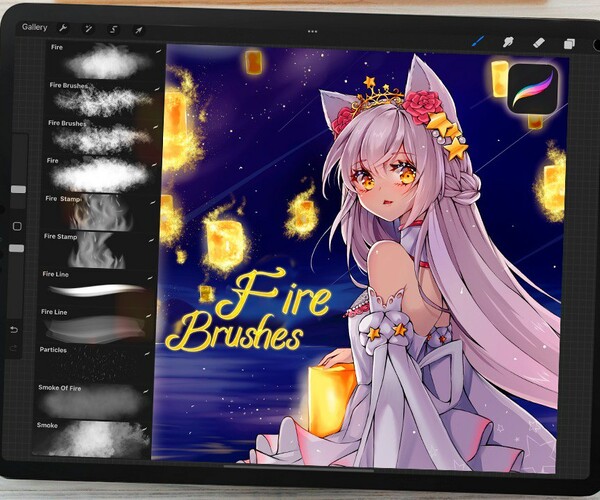 ArtStation - Fire Brushes Set for Procreate, Stamps, Textures, Brushes ...