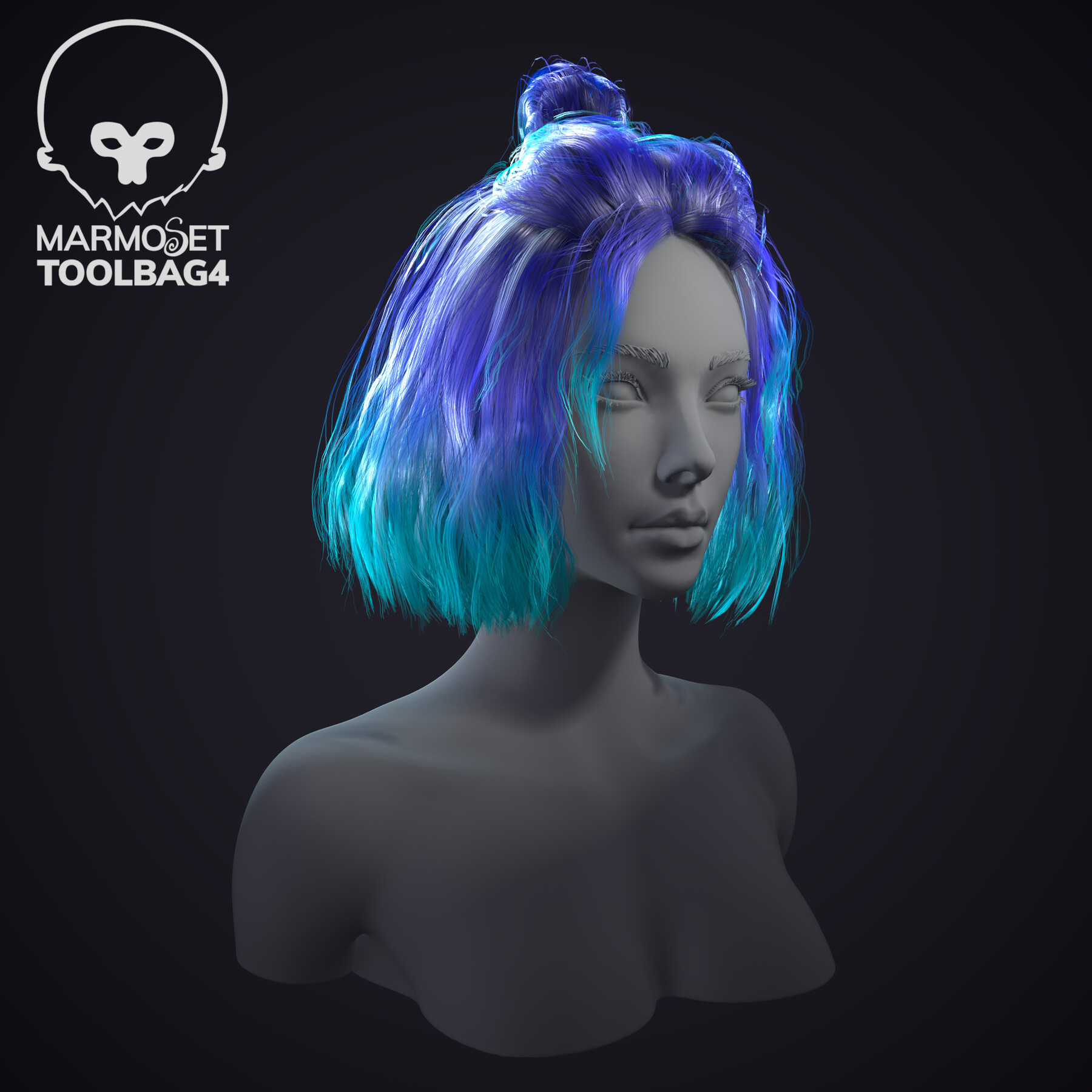 ArtStation - HairStyle №2 Bob Hair-cards Low-poly / Game-ready / PBR ...
