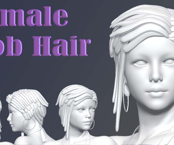 ArtStation - Female Bob Hair 01 | Resources