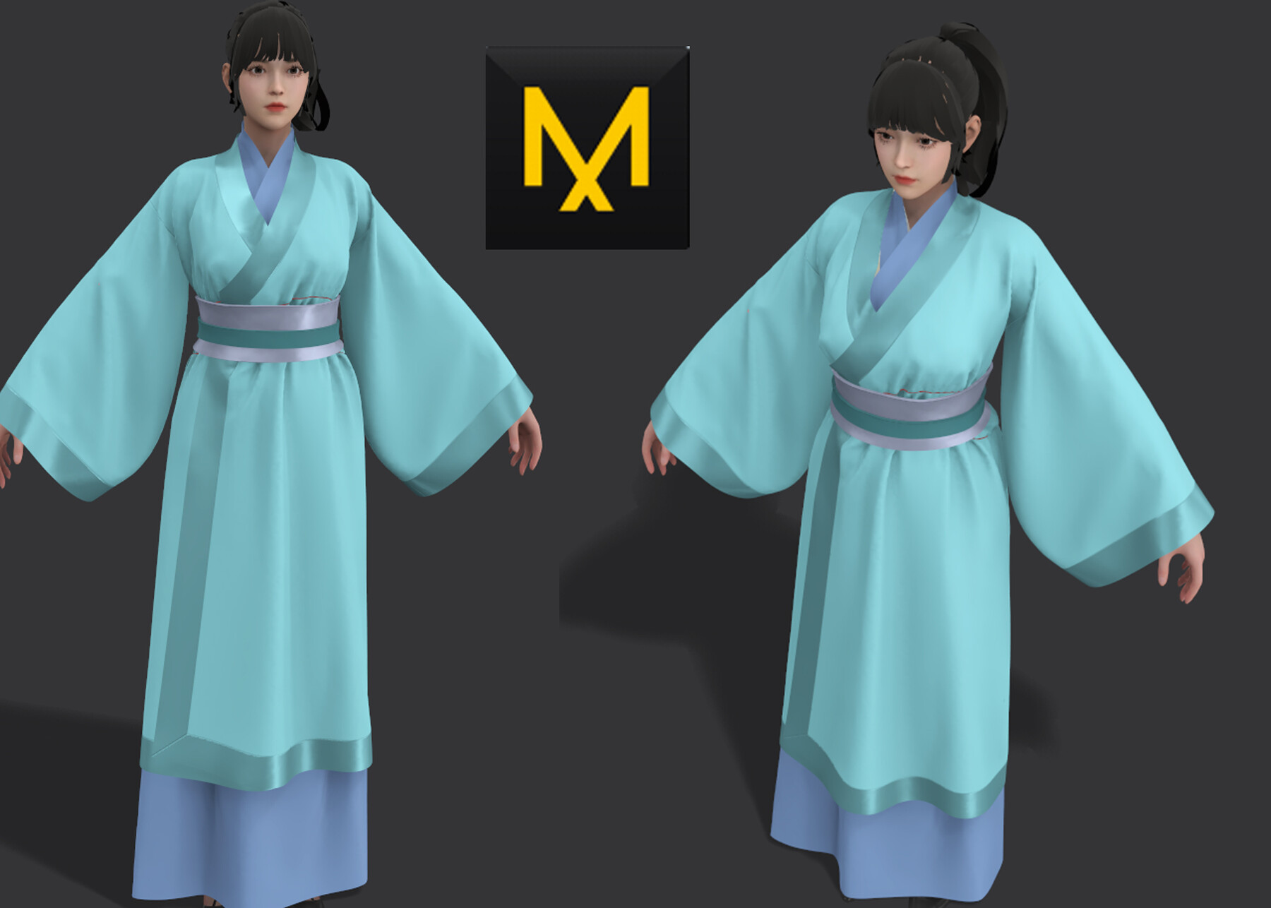 ArtStation - Ancient chinese characters HANFU suit Marvelous Designer project character clothing ...