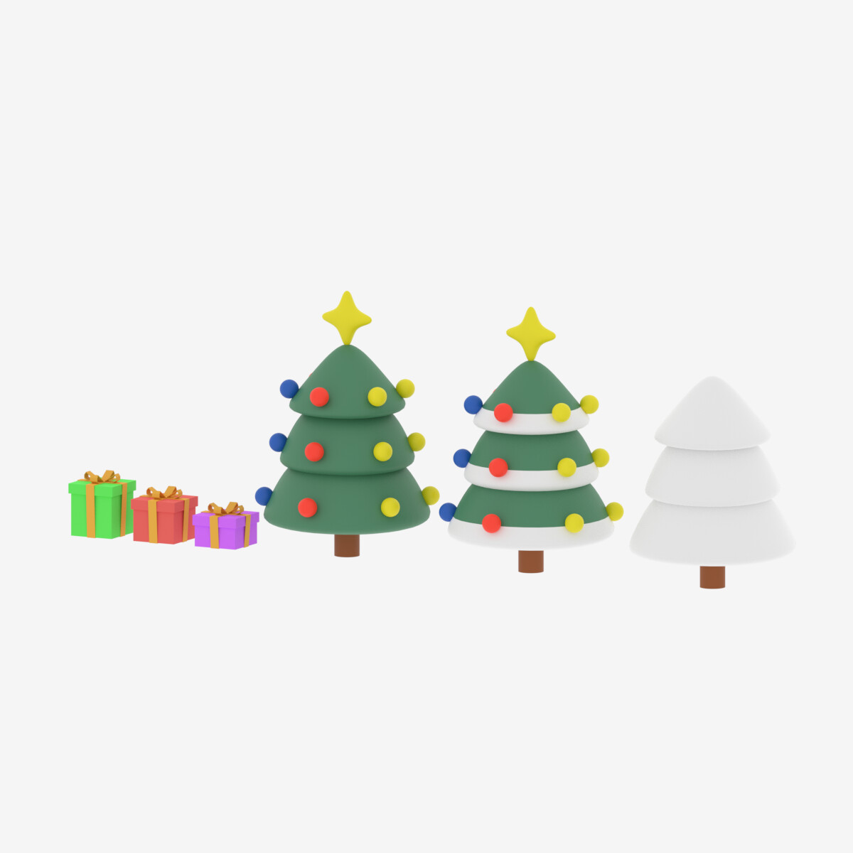 ArtStation - Christmas Tree and Gift Boxes 3D model | Resources