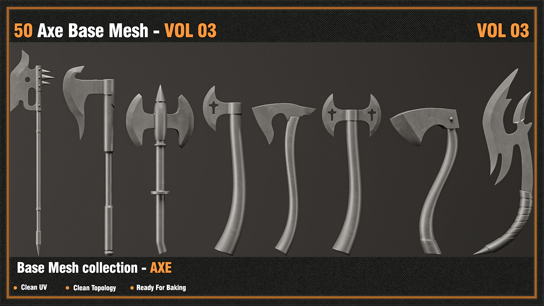ArtStation - 50 Axe Base Mesh - VOL 03 ( Game Ready ) | Resources