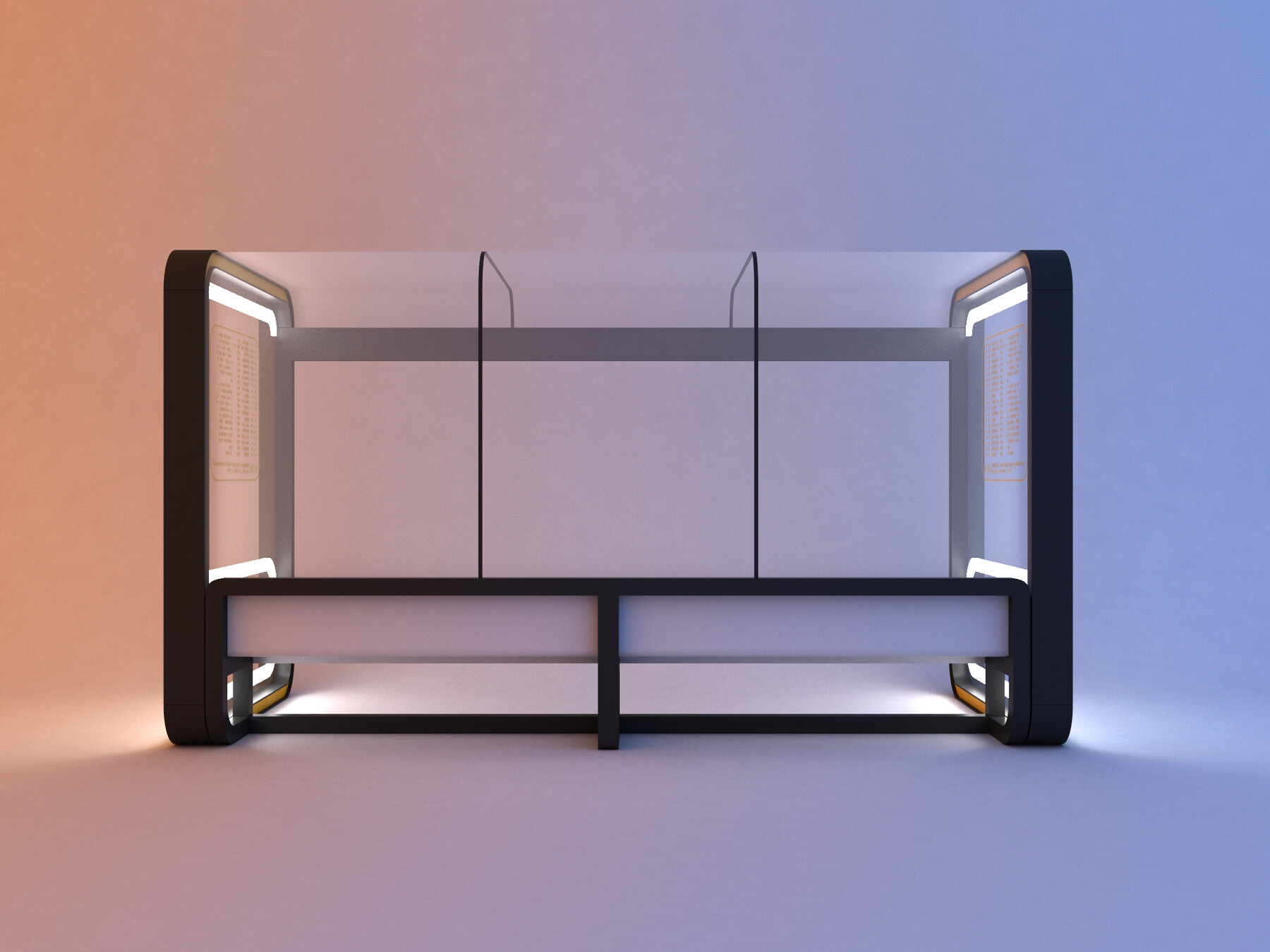 ArtStation - Futuristic scifi bus stop with lighting | Game Assets