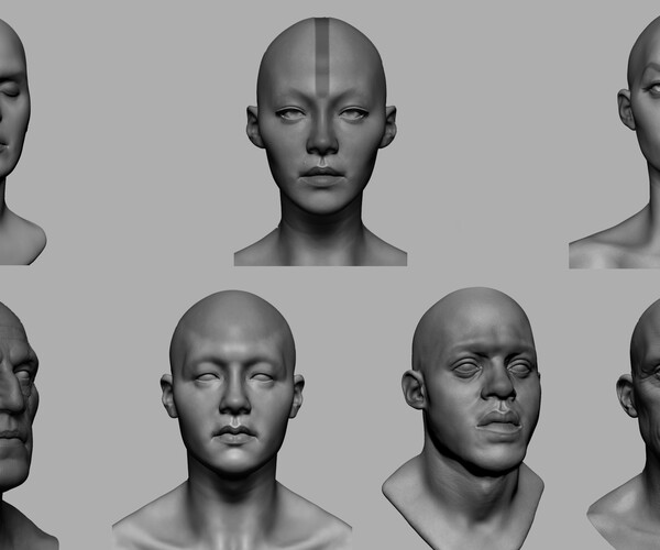 ArtStation - Male Female Head Collection | Resources
