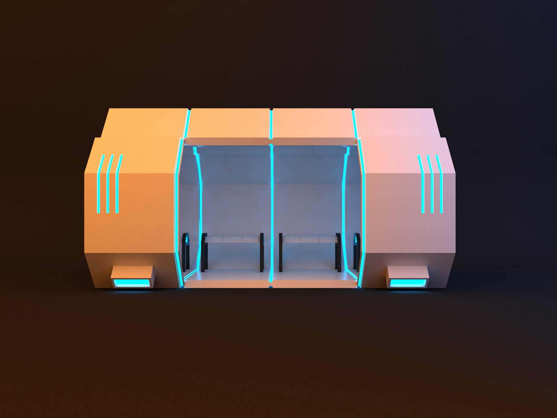 ArtStation - Futuristic space scifi bus stop | Game Assets