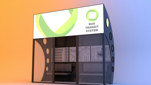 ArtStation - Creative covered bus stop | Game Assets