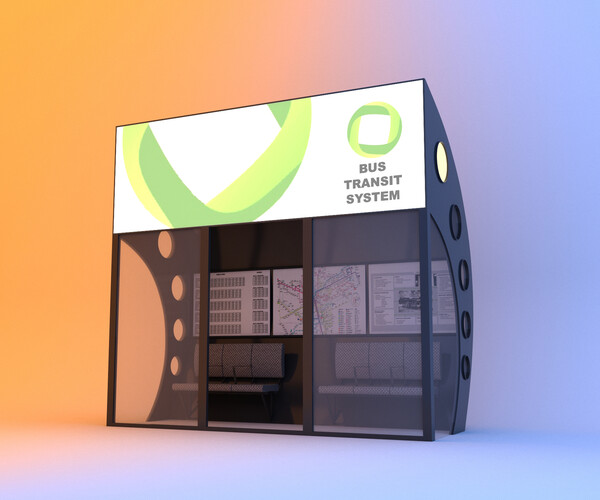 ArtStation - Creative covered bus stop | Game Assets