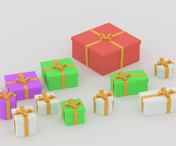 ArtStation - Low Poly Cartoon Simple Gift Boxes | Resources