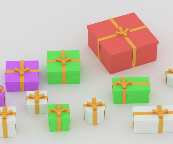 ArtStation - Low Poly Cartoon Simple Gift Boxes | Resources