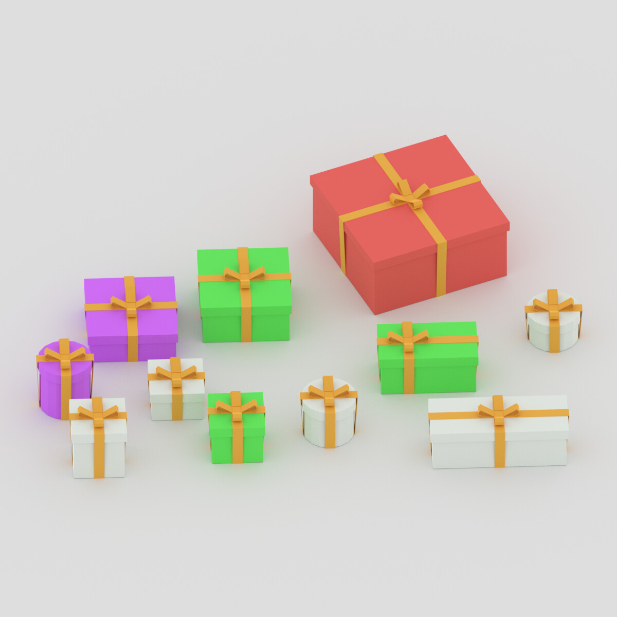 ArtStation - Low Poly Cartoon Simple Gift Boxes | Resources