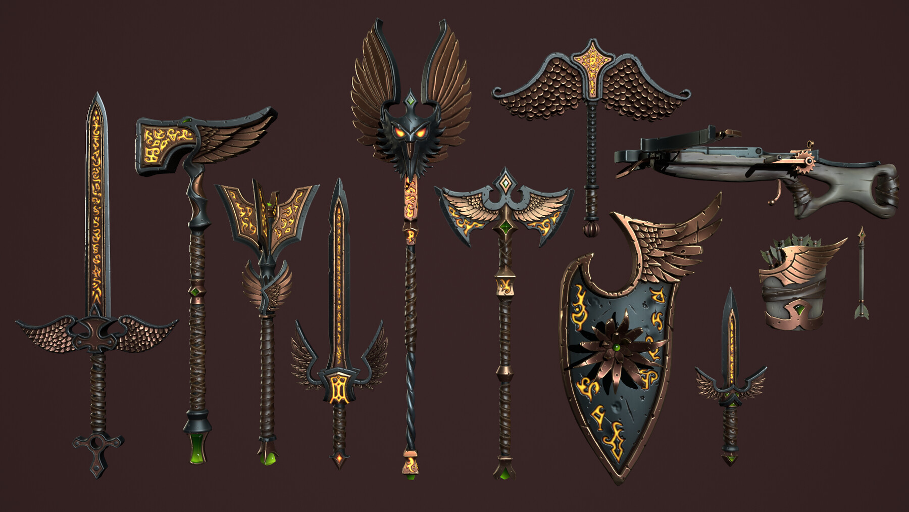 ArtStation - Dark rune weapons collection | Game Assets