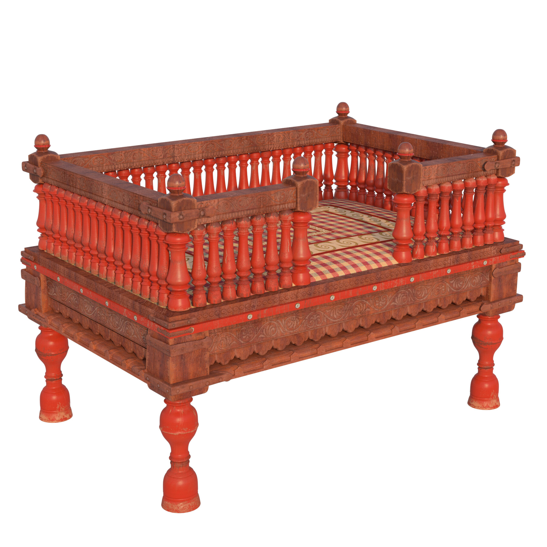 ArtStation - Indian Bed - Cot - Medieval - 18th Century | Game Assets