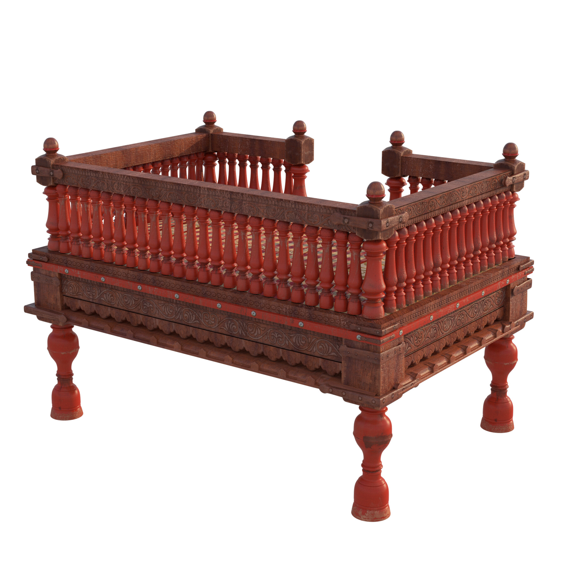 ArtStation - Indian Bed - Cot - Medieval - 18th Century | Game Assets